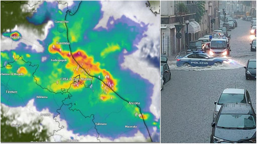 Nubifragio su Roma | strade allagate alberi caduti e rami pericolanti Nubifragio su Roma | strade allagate alberi caduti e rami pericolanti